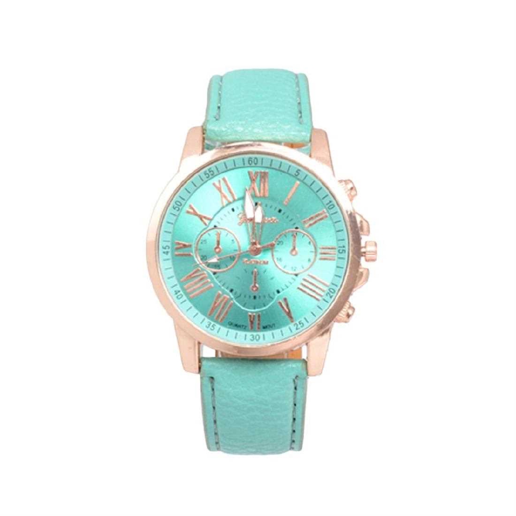 Female Watch Rome Number Quartz Watch With Scale Dial Ring Leather ...