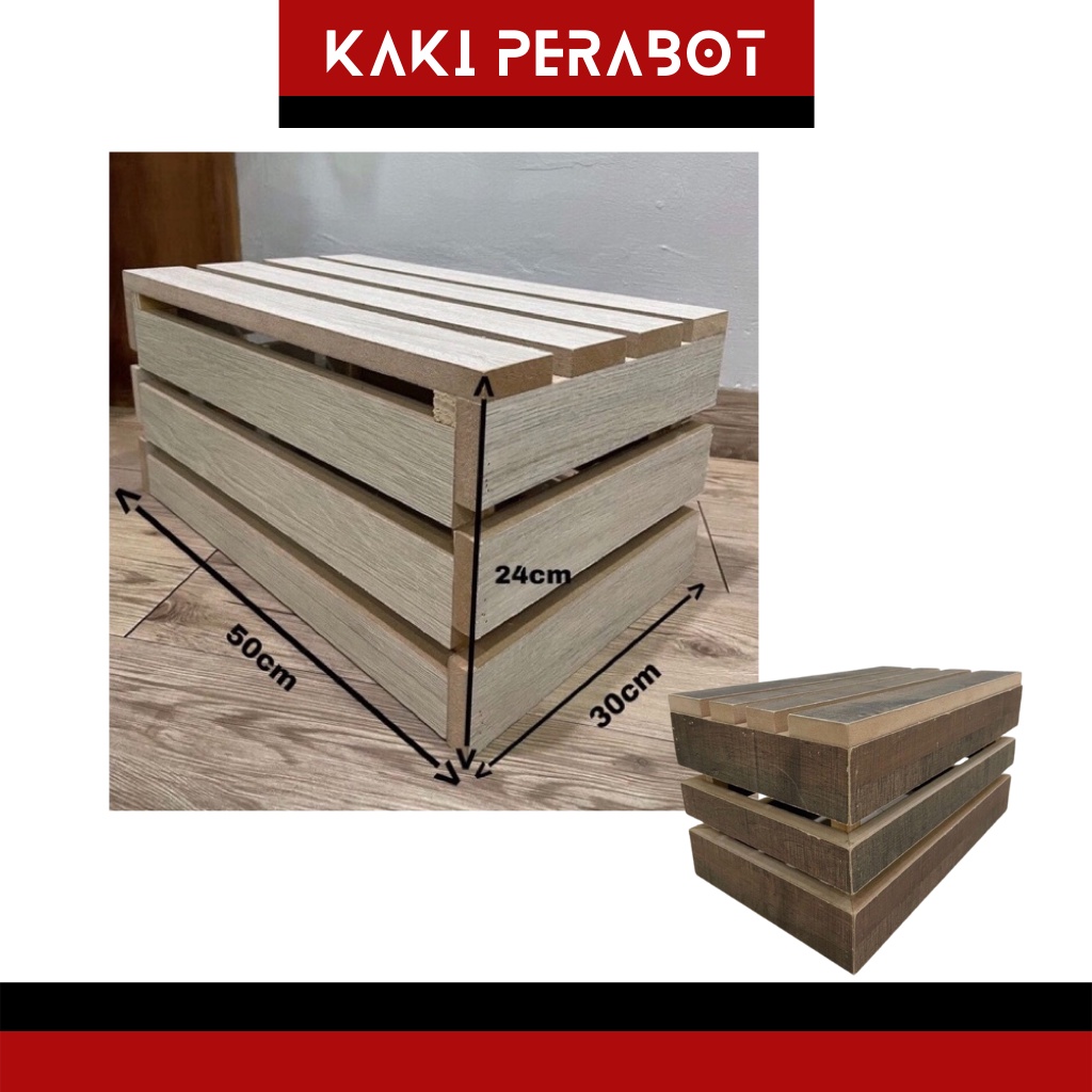 KP Wooden Storage Box Wood Box Wooden Box Decoration Box Crates Kotak ...