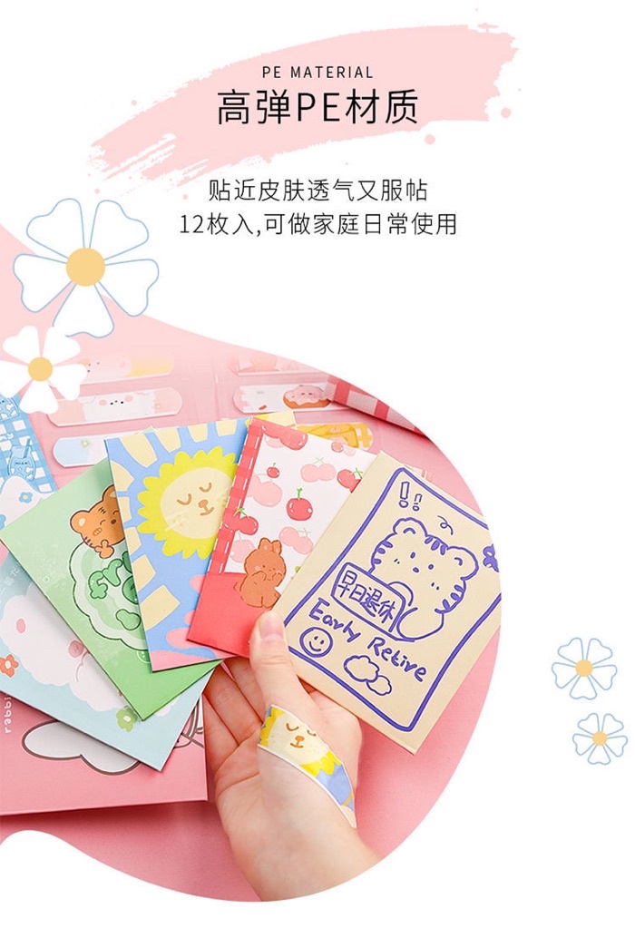 Cute Waterproof Plaster Comel Emergency Aids Tape Breathable Cartoon ...