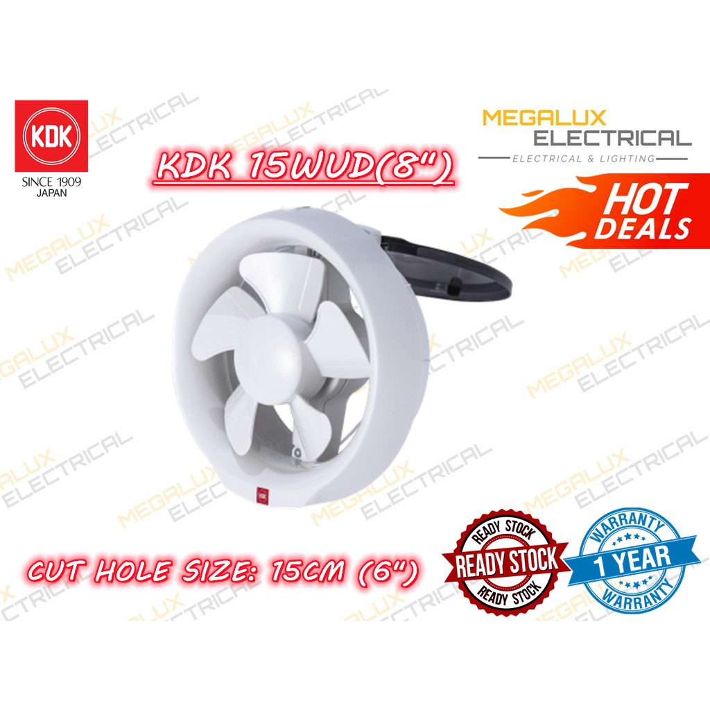 KDK (15WUD 6”/20WUD 8”) Glass Mount Propeller Ventilating Fan/Exhaust ...
