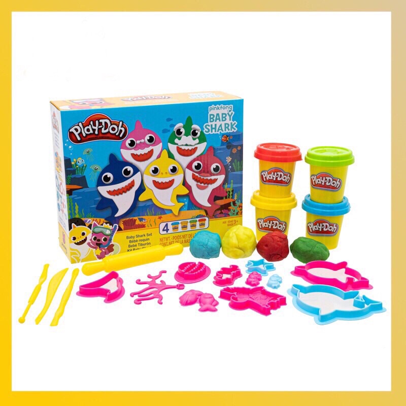 Play Doh Baby Shark Clay Set Kids Toy Children Play Dough Tanah Liat ...