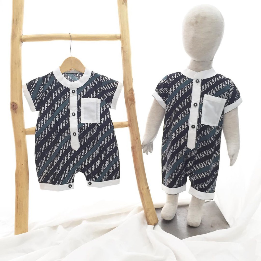 Ashoka Baby Boy BATIK ROMPER Clothes AQIQAH Clothes And NEWBORN Gift ...