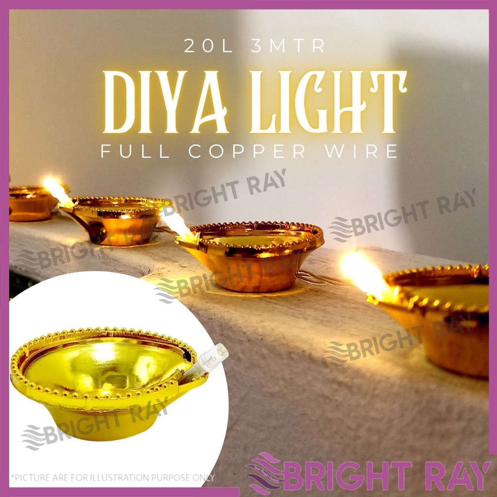 GOLDEN 20L Deepak Diya LED Fairy String Light Home Diwali / Deepavali ...