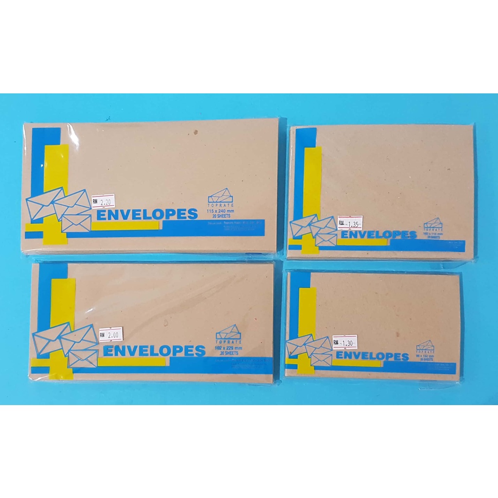 [CH] Brown Envelopes 20's 4 Sizes Sampul Surat Coklat | Shopee Malaysia