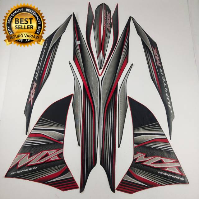 HITAM MERAH Yamaha jupiter mx new 135 2012 black red motorbike striping ...