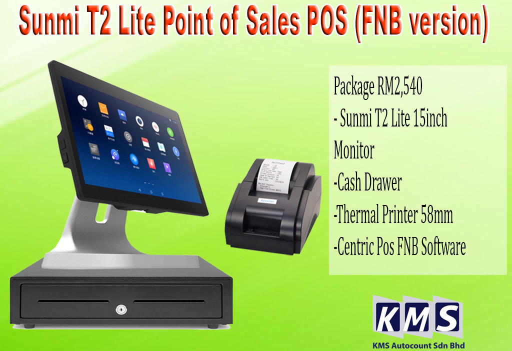 Sunmi T2 Lite Point Of Sales Pos 15 6inch 58mm English Version Fnb Version Shopee Malaysia