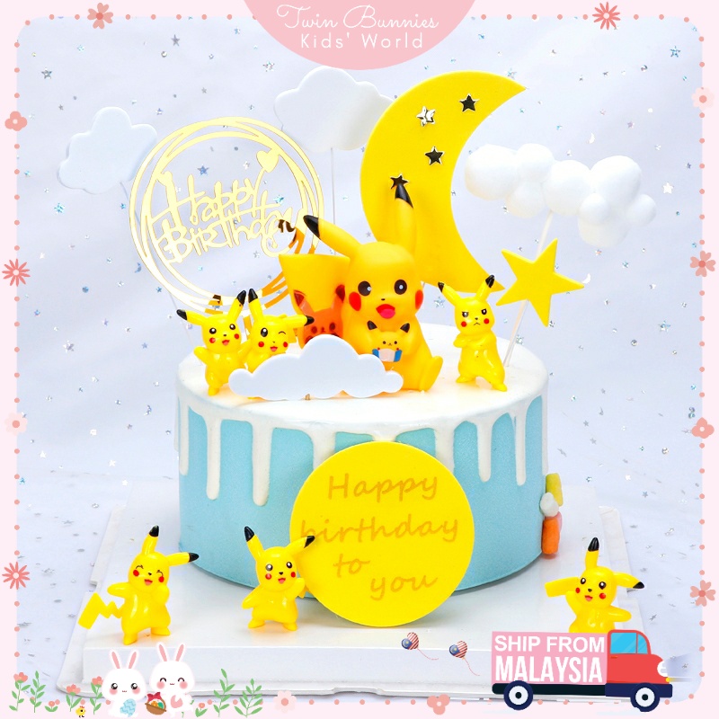 TB Pika Cake Topper Pokemon Toys Pikachu Cake Topper Kids birthday ...