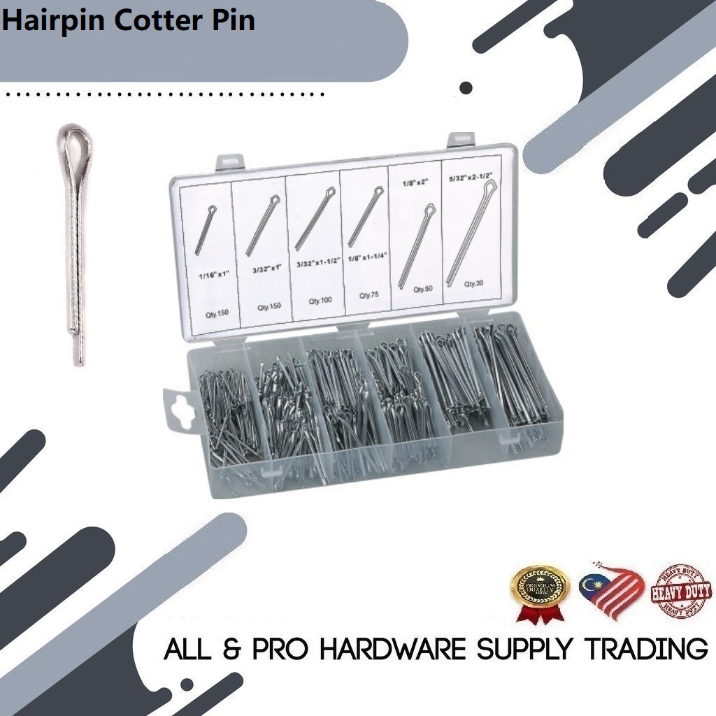 555pcs Fasteners R Type Split Cotter Pin Safety Cotter Wave Pin Open ...