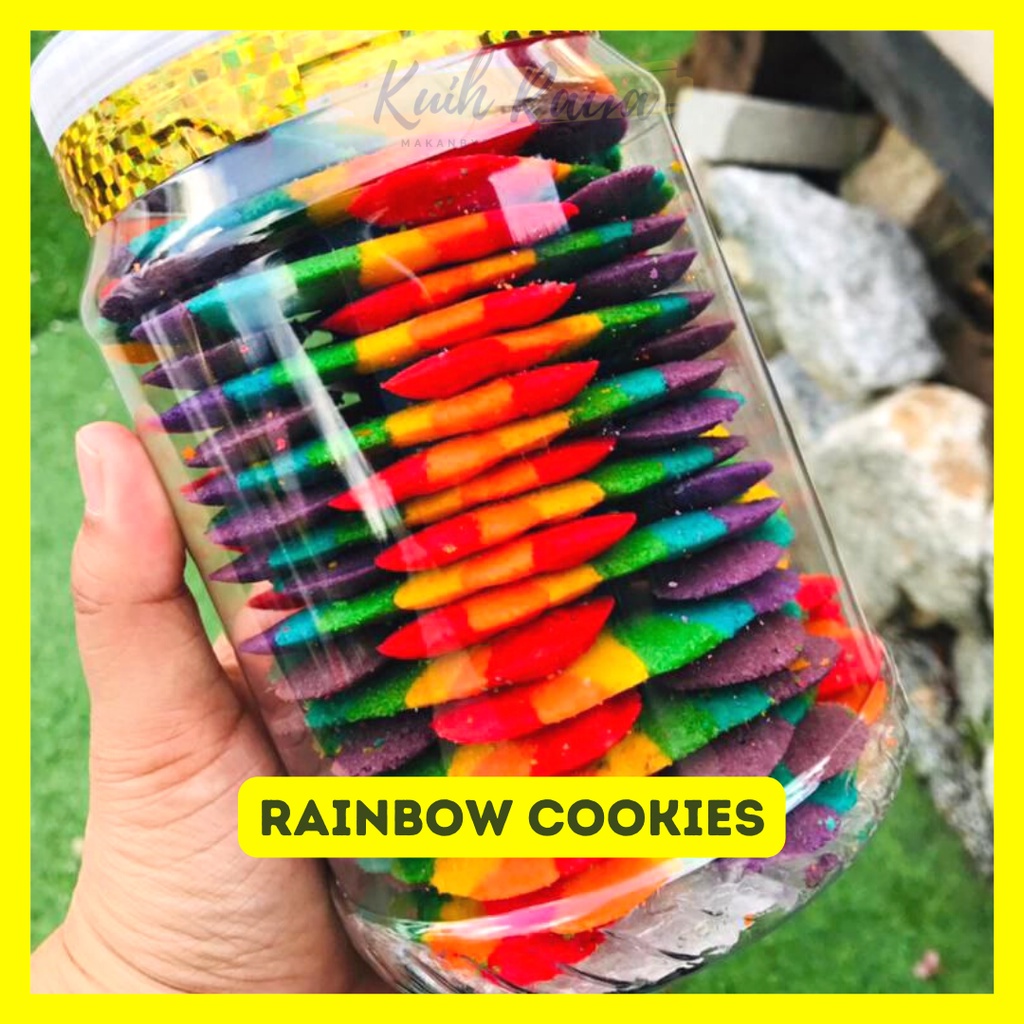 Rainbow Cookies - Lidah Kucing Freshly Homemade Kuih Raya Tradisional ...