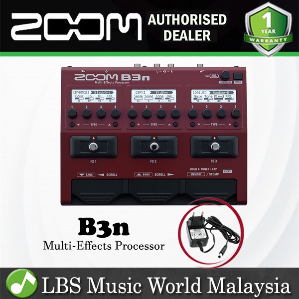 Zoom B3n Bass Guitar Multi Effects Pedal Processor Stompbox (B-3n ...