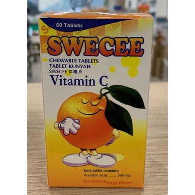 Swecee Chewable Vitamin C 500mg Tablets 60s (Expiry Date Dec 2024 ...