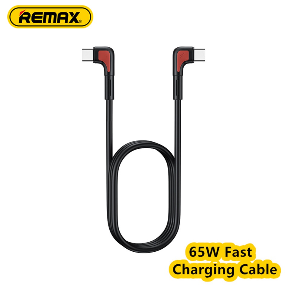 Remax RC-181t Elbow 90 degree L shape 1M 1meter PD65W Type-C to Type-C ...