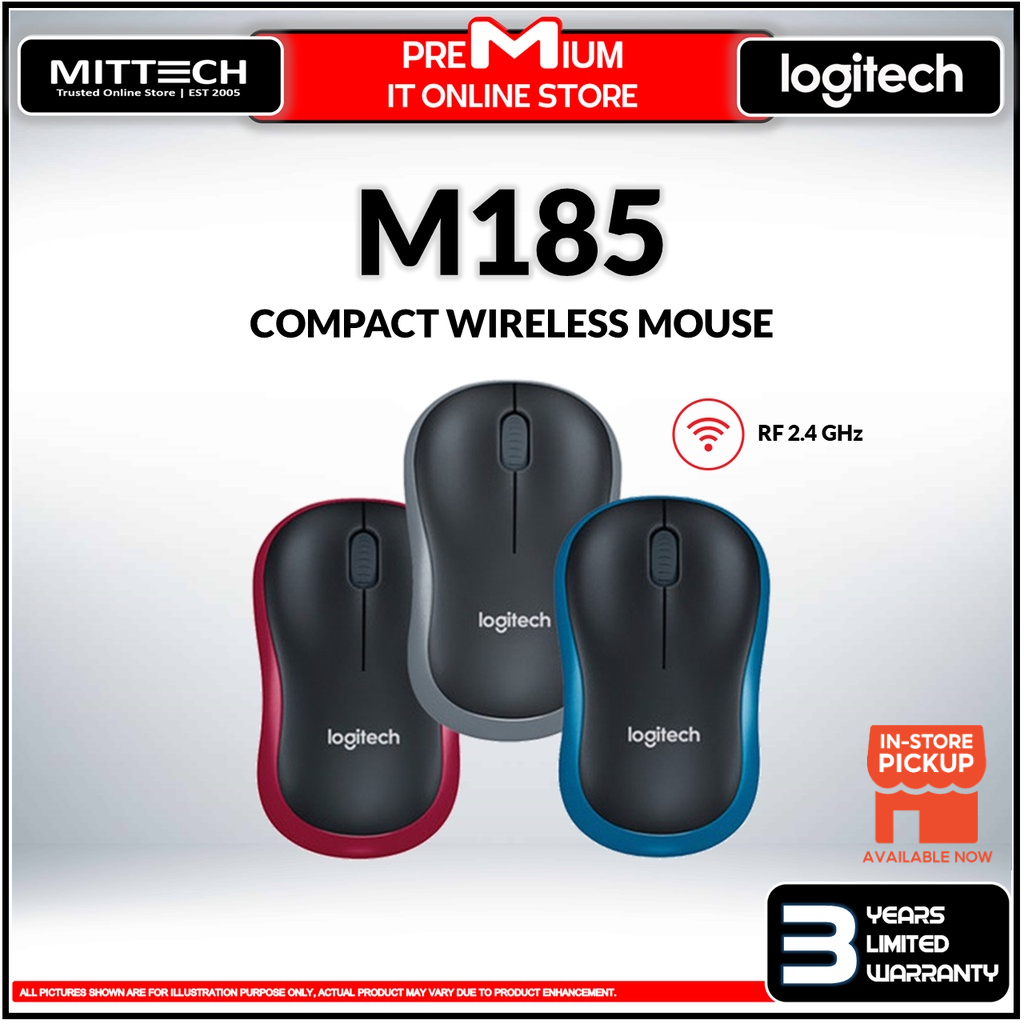 Logitech M185 Compact Wireless Mouse | Easy To Use | Smooth Optical ...