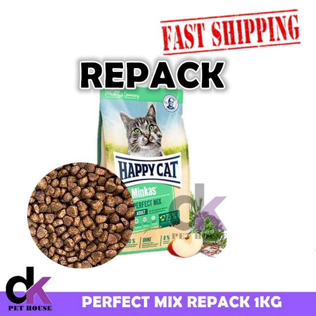 Happy Cat Minkas Perfect Mix REPACK 1KG Cat Food | Shopee Malaysia