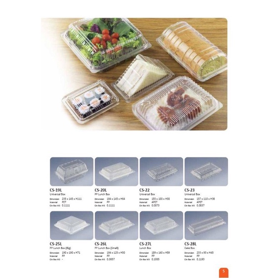 OPS H1 Sushi trey bakery container/ Kuih Container / Disposable Plastic ...