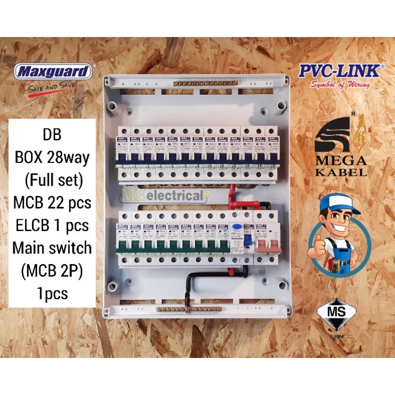DB BOX 26way (Full set) Maxguard MCB 6A-20A + ELCB 63A + Main switch 63A | Shopee Malaysia