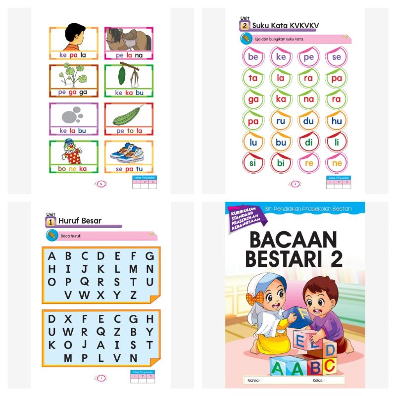 Buku Bacaan Bestari | Latihan Pra Sekolah 4 hingga 6Tahun | Tadika Pre ...