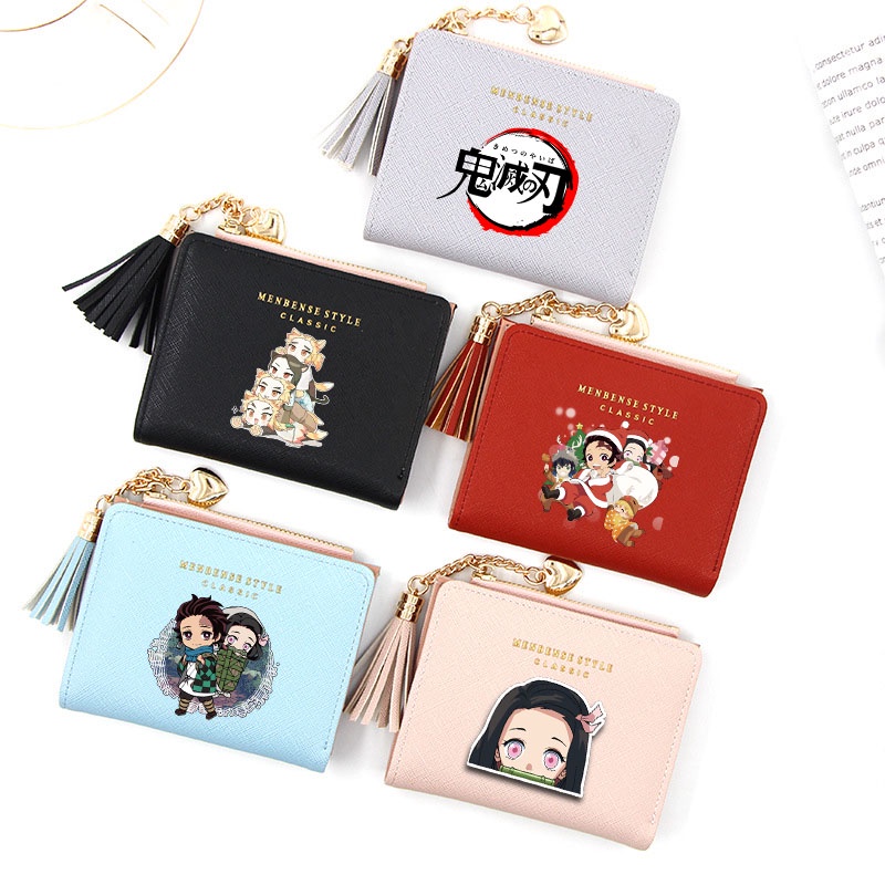 Fashion Unique Leather Wallet Demon Slayer Wallet Women Girls Purse ...