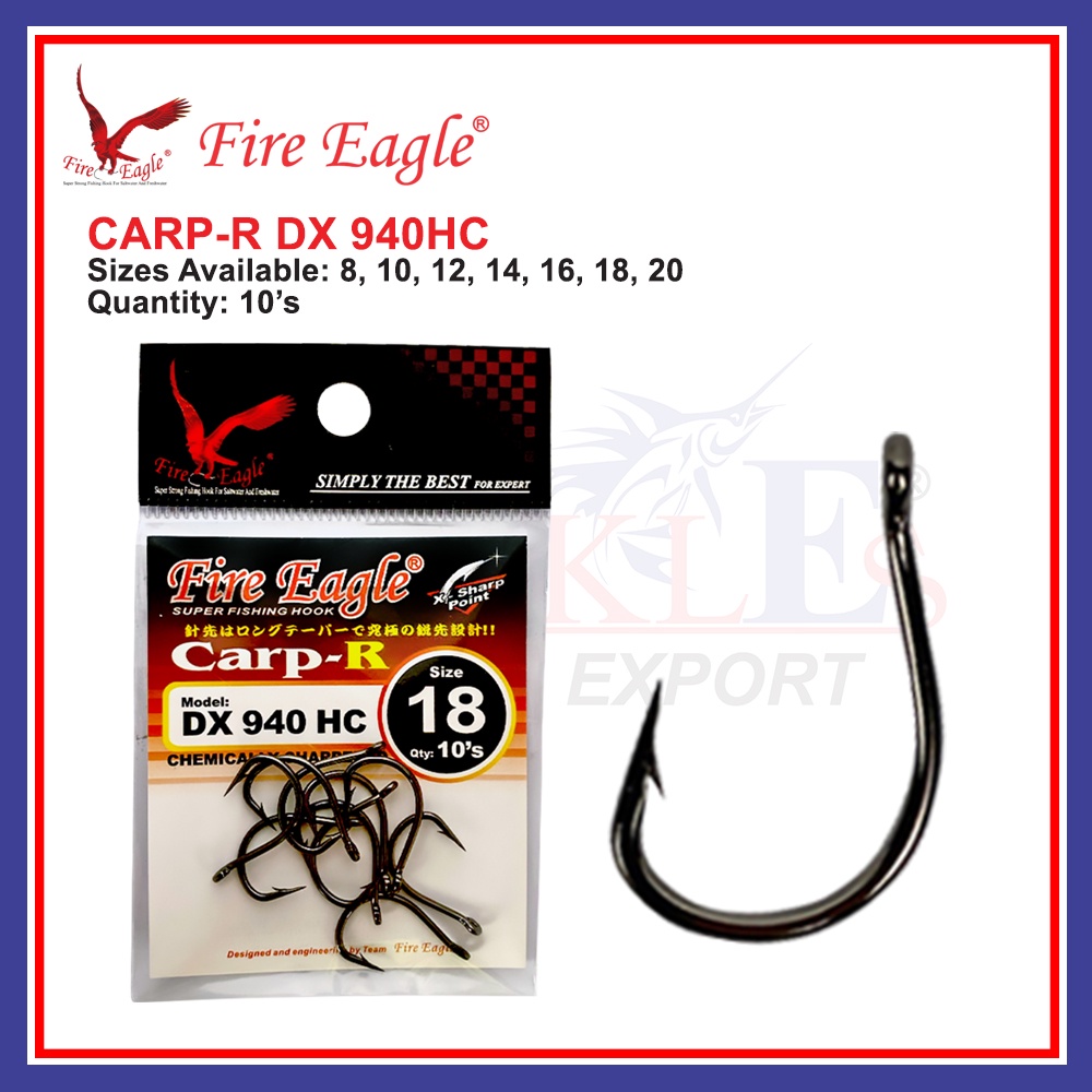 (10'S) Fire Eagle Carp-R DX 940HC X-Sharp Point Fishing Hook Matakail ...