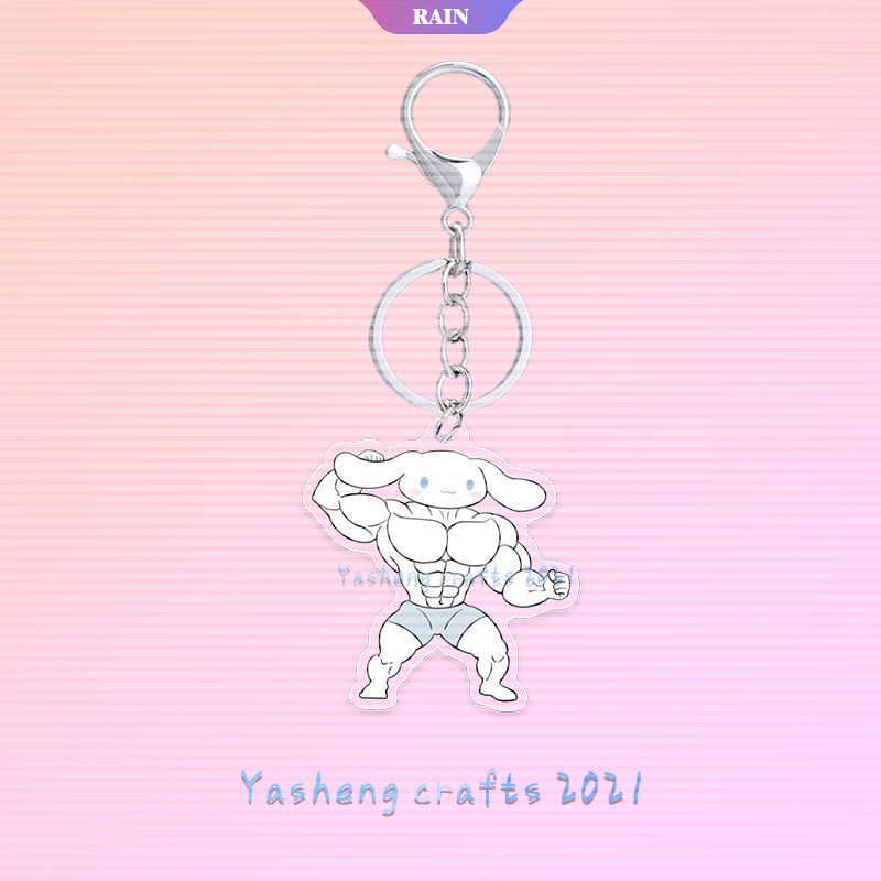 Cartoon Funny Sanrio Muscle Series Keychain Cinnamoroll Kuromi My ...