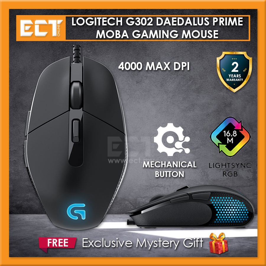 logitech logitech mouse fantech Logitech G302 Daedalus Prime MOBA Gaming Mouse | Shopee Malaysia