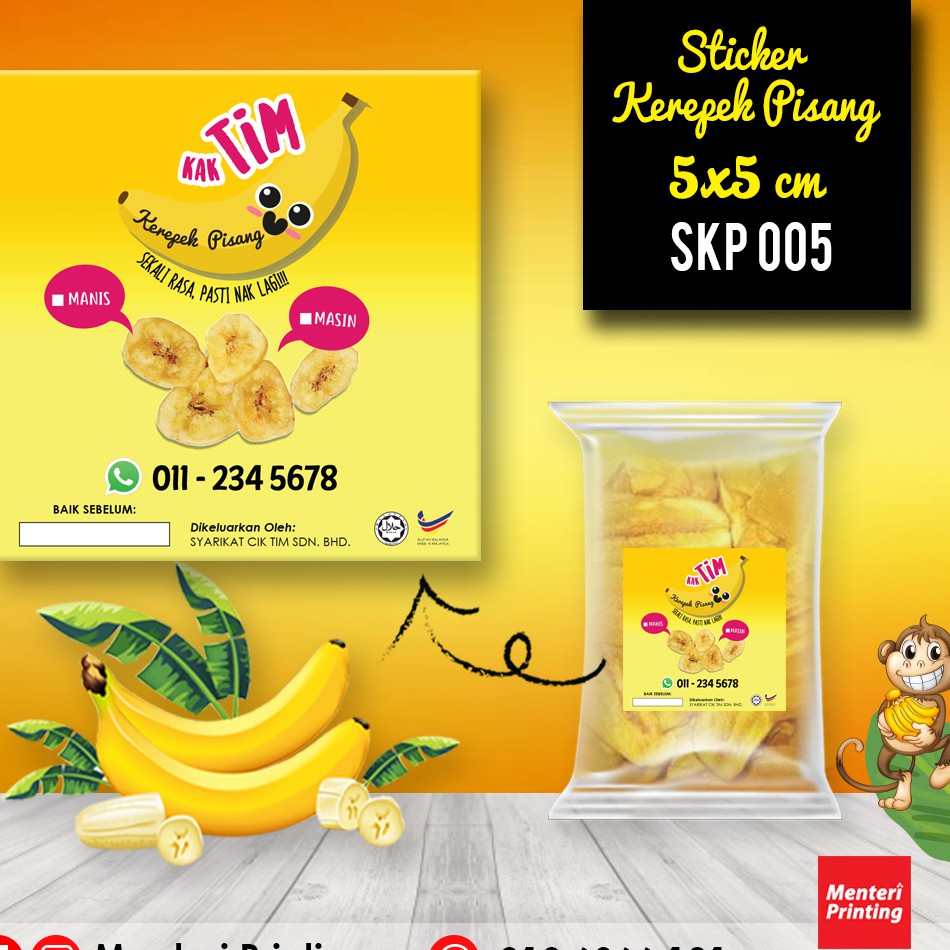 🔥LAKU KERAS!![READY STOCK] STICKER PRODUK KEREPEK PISANG SKP05 80PCS 🔥 ...