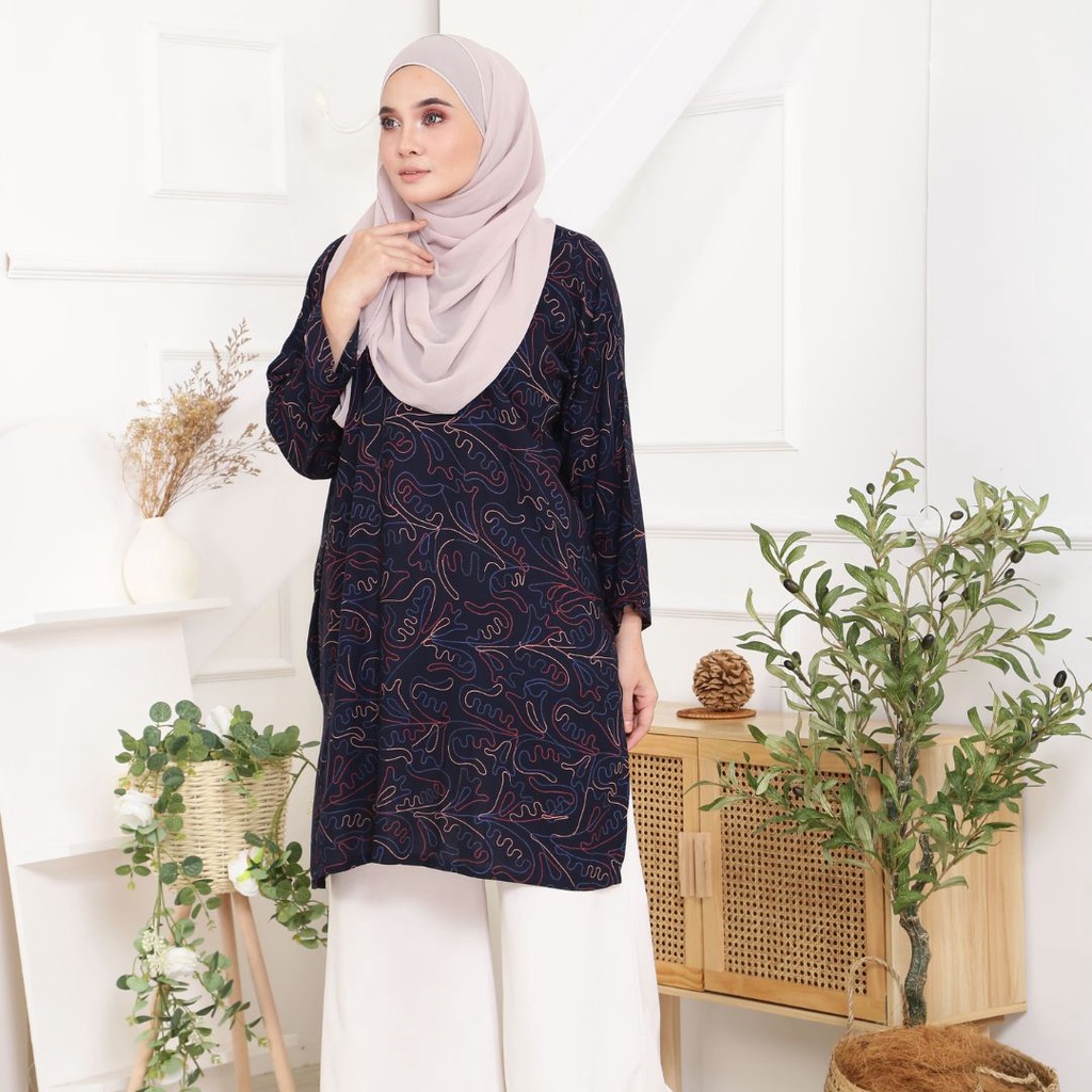 NEW BLOUSE FREE SIZE ZAZA TUNIC BLOUSE / TUNIC BLOUSE / MUSLIMAH TUNIC ...