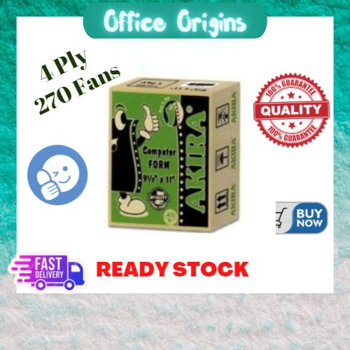 OfficeOrigins AKIRA 4Ply Computer Form 9.5" X 11" 4 Ply NCR Paper 270 ...
