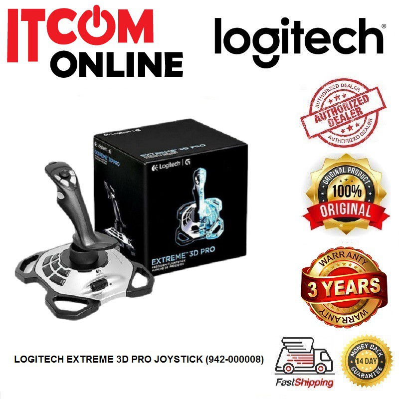 LOGITECH EXTREME 3D PRO USB JOYSTICK CONTROLLER (942-000008) | Shopee ...