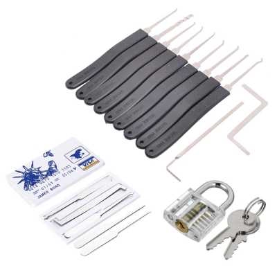 19 In 1 Practice Padlock Set - Lock + Lockpick Combination Tool ...