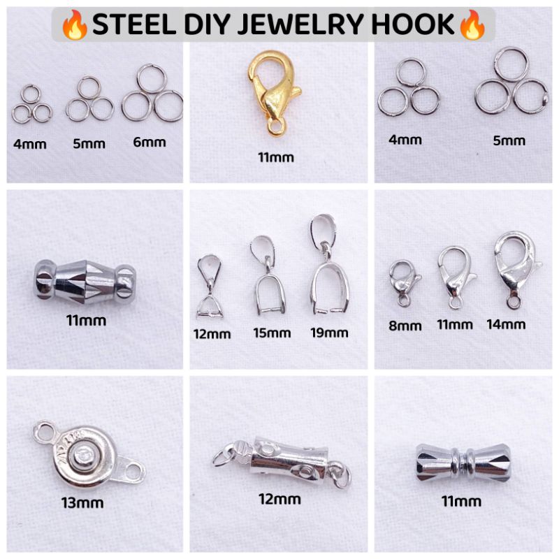 🔥STEEL DIY Jewelry Necklace Bracelet Lobster Hook Clasp Pendant ...