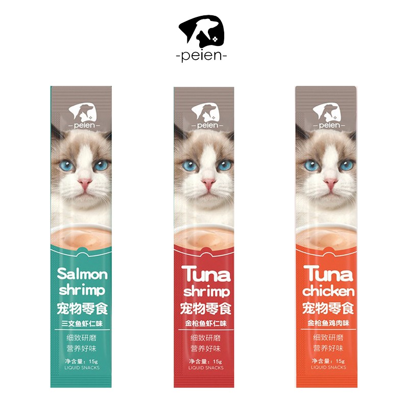 PETS PEIEN Cat Snack Cat Treats Cat Wet Food Liquid Supplement Salmon ...