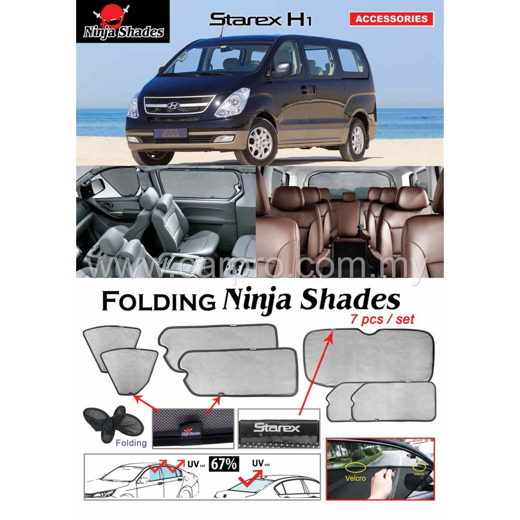 Hyundai Starex H1 Magnetic Ninja Shades Sunshade (7pcs) Ninja Sun Shade ...