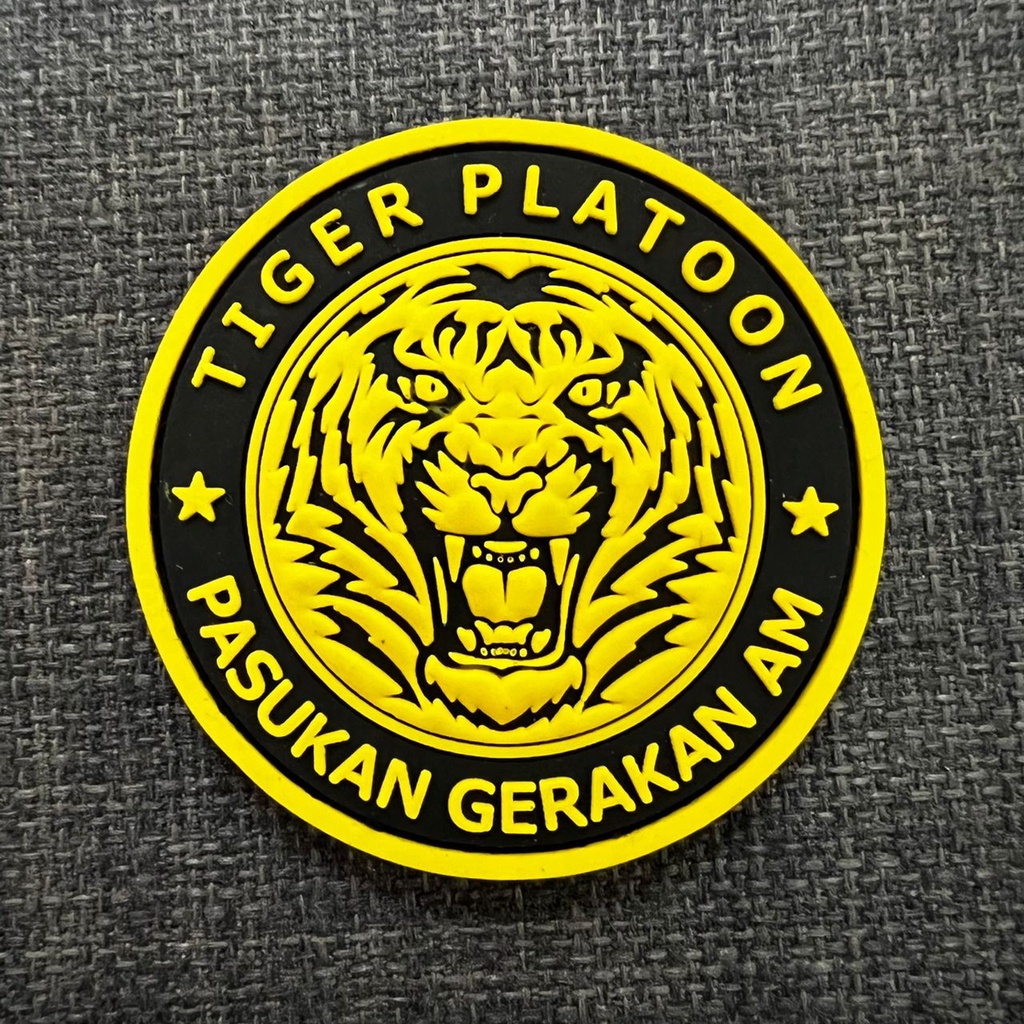 PGA 3D TACTICAL RUBBER / PVC PATCH WITH VELCRO - SHOULDER FLASH TIGER ...