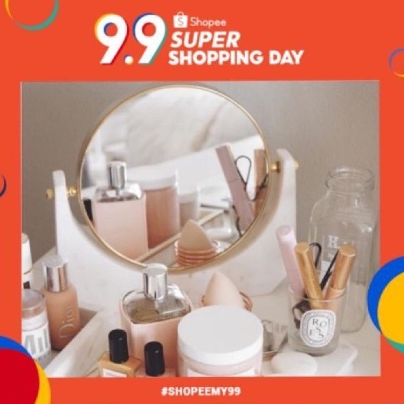 2 SIDED MAKEUP MINI VANITY MIRROR WITH STAND | Shopee Malaysia