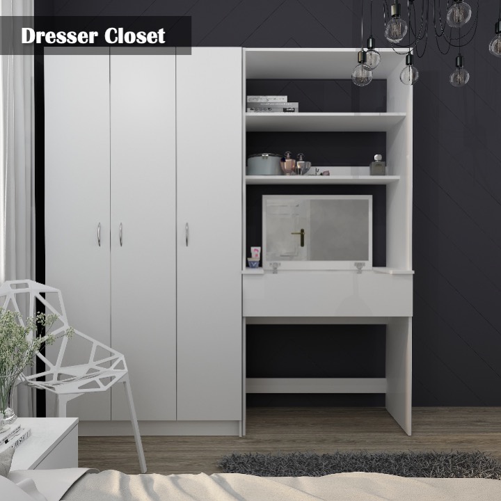 WONDERFUL 6ft Dressing Table Bedroom Meja Solek Storage Cabinet Make Up ...
