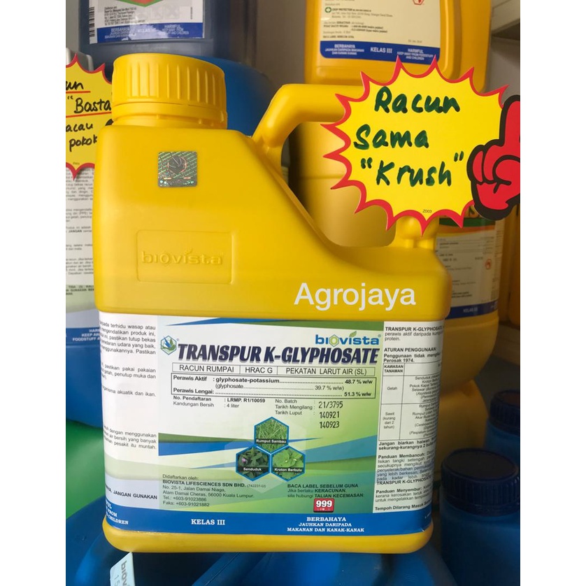 RACUN RUMPAI BIOVISTA TRANSPUR-K (Glyphosate potassium) Racun sama ...
