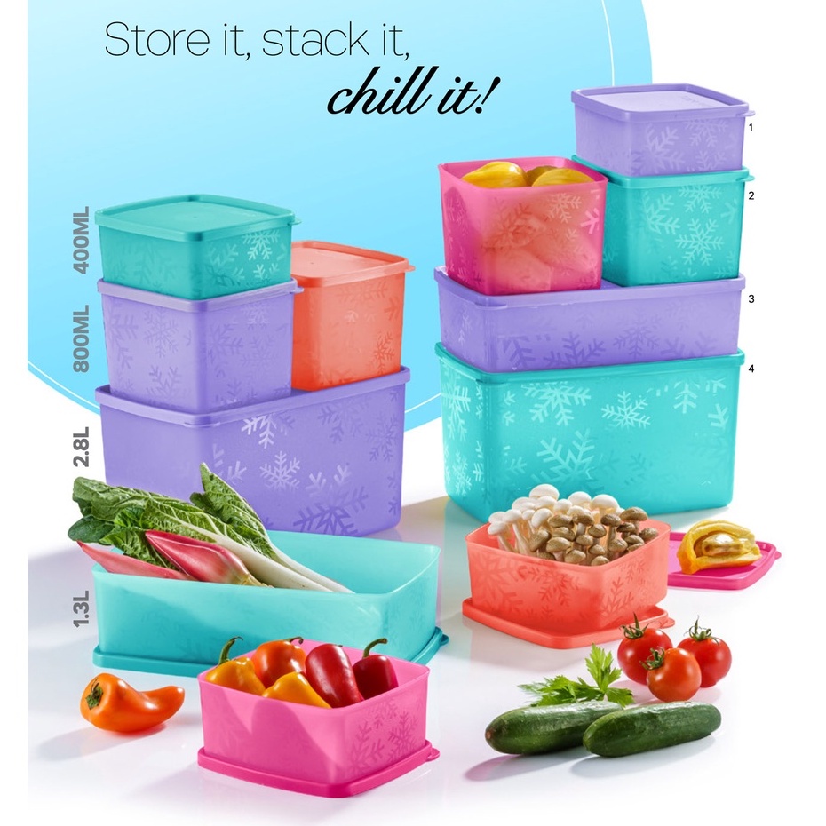 Tupperware Snowflake Square Round Set ( 8/12pcs) / So Fresh Set ( 5pcs ...