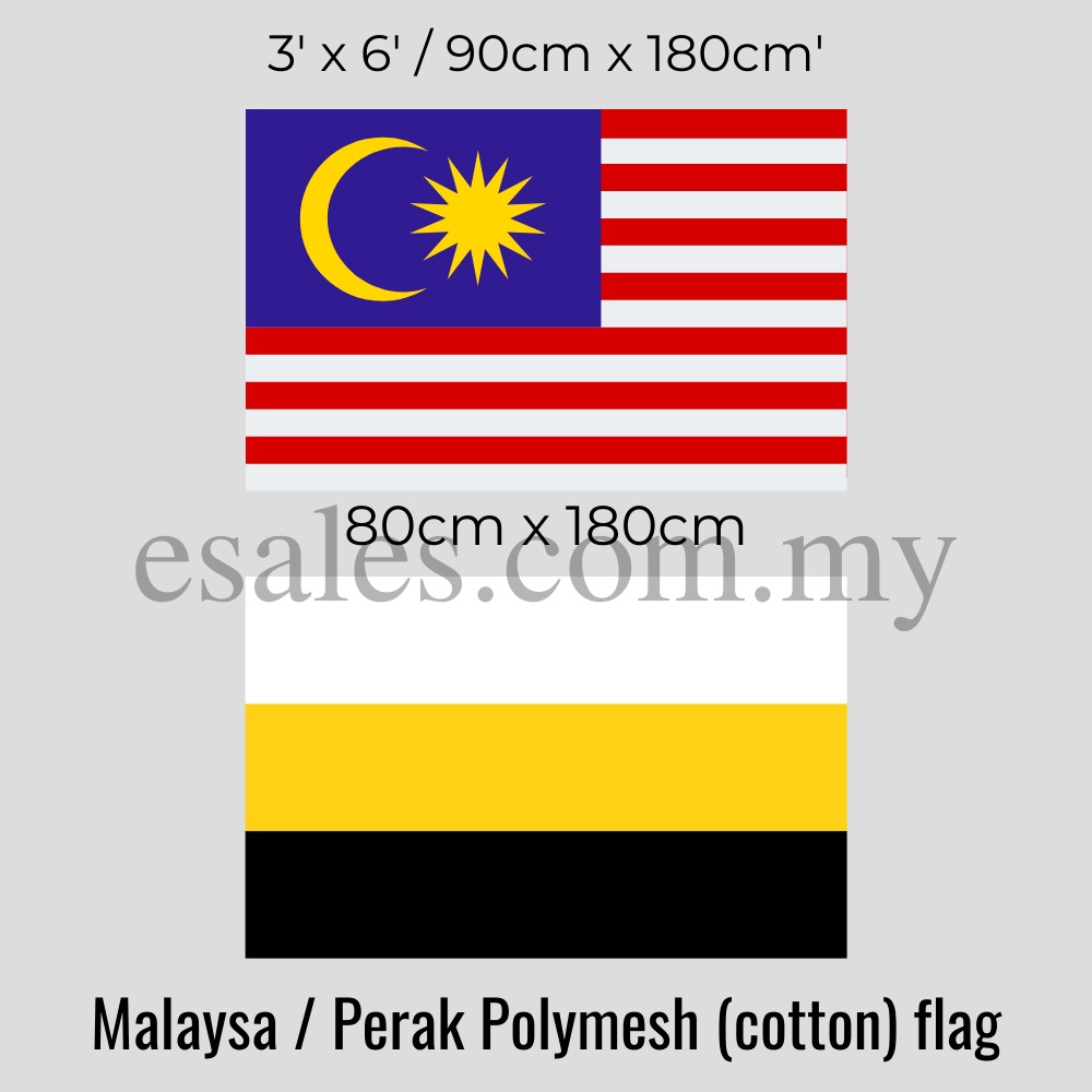 High Quality Malaysia / Perak Flag Polymesh (cotton) 90cm x 180cm ...