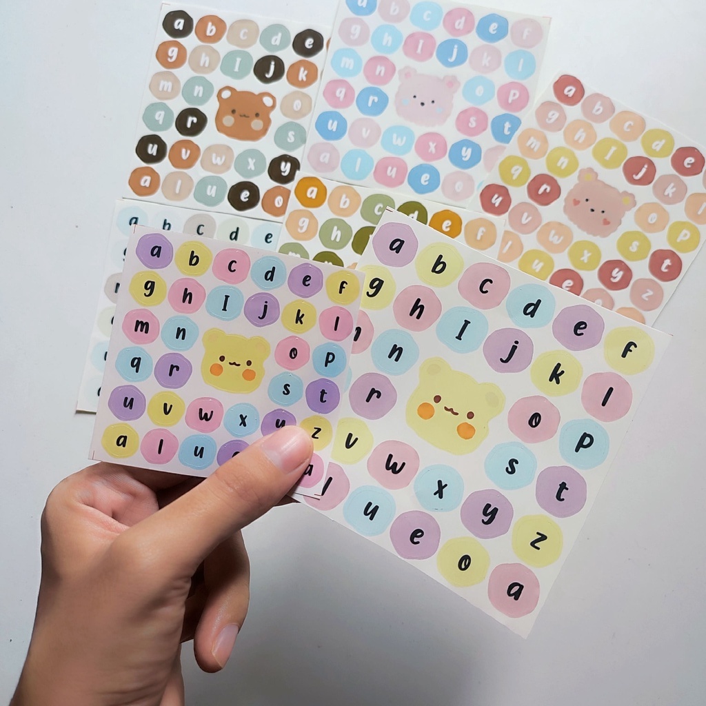 Aesthetic alphabet letter stickers, cute deco Arabic keyboard stickers ...