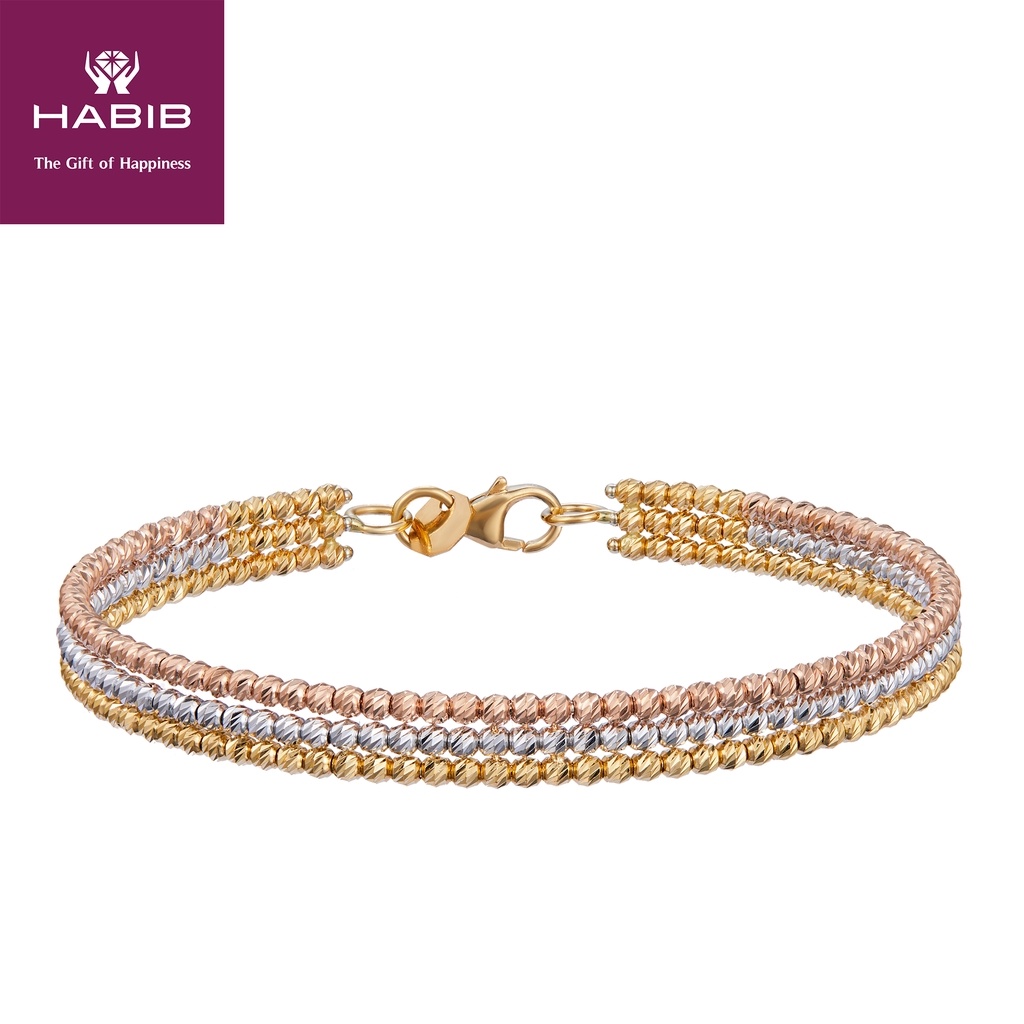 HABIB Oro Italia 916 Stella Yellow, Rose and White Gold Bangle GB8157 ...