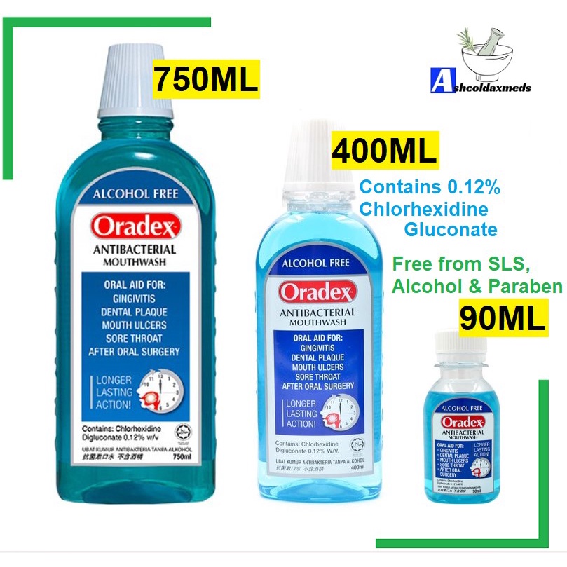 ORADEX ANTIBATERIAL MOUTH WASH 90ML/400ML/750ML EXP08/2027 | Shopee ...