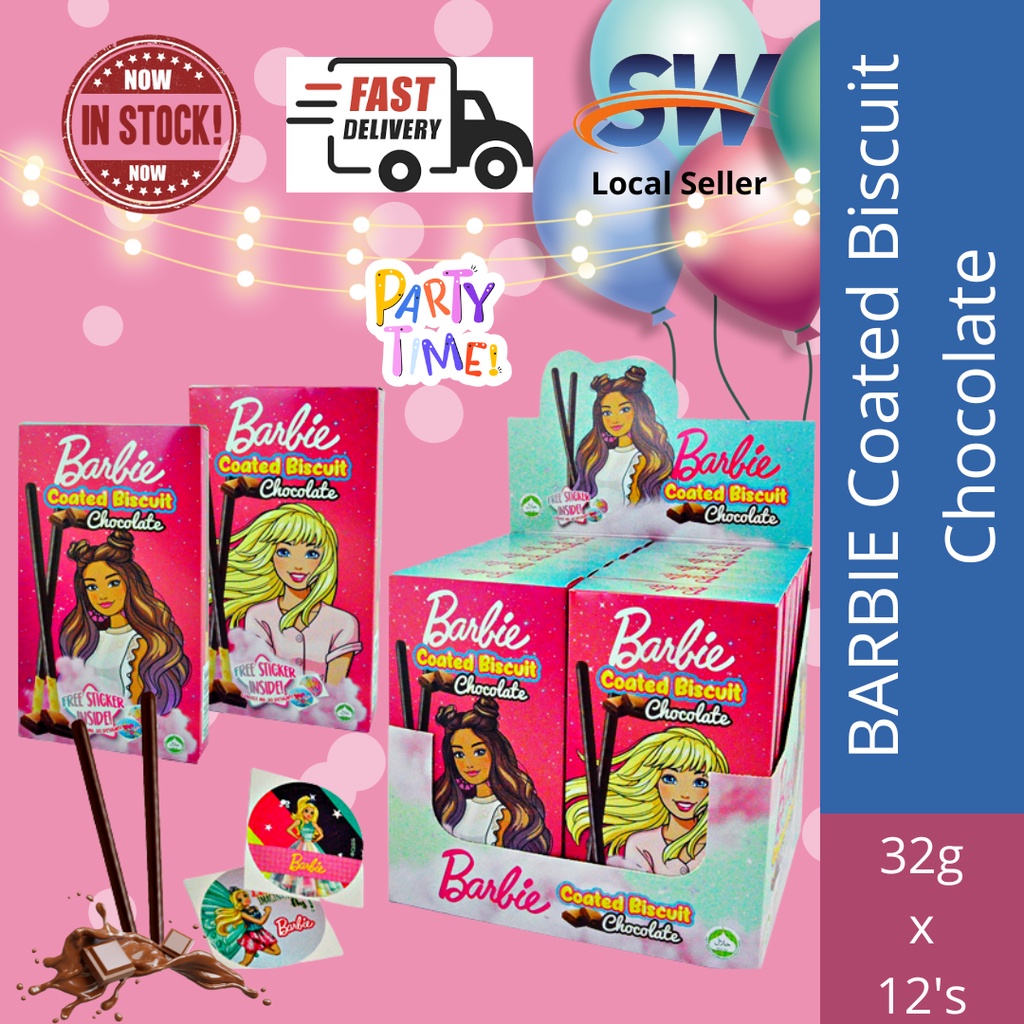 Barbie Coated Biscuit 32g X 12pcs (Strawberry/Chocolate) | Shopee Malaysia