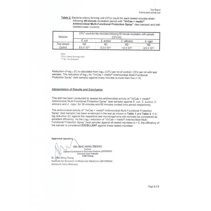 Vircast Medic Family Care Antimicrobial Multi-Functional Protection ...