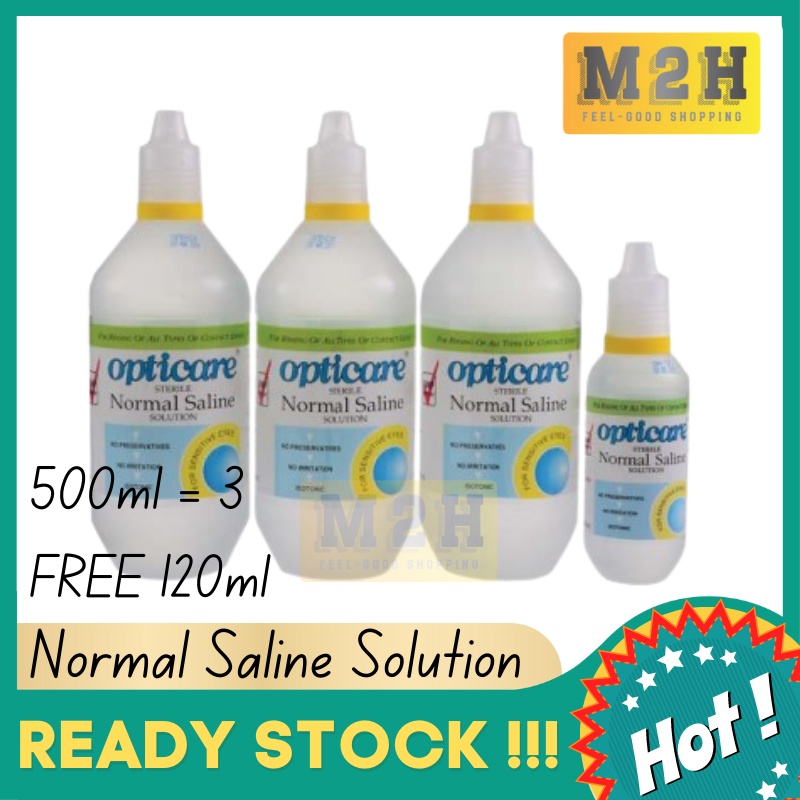 Opticare Normal Saline Solution 500ml,250ml,120ml mari2home | Shopee ...