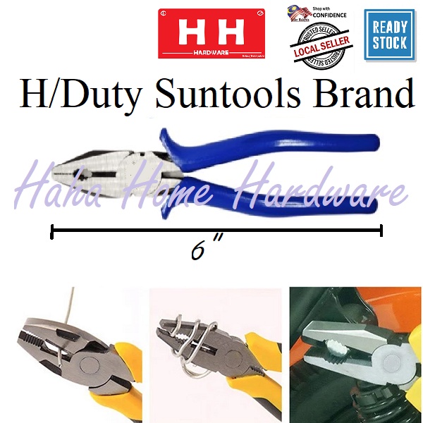 ( Heavy Duty SUNTOOLS Brand ) Combination Plier Diagonal Pliers ; Playar Gabung Mulut Buaya ...