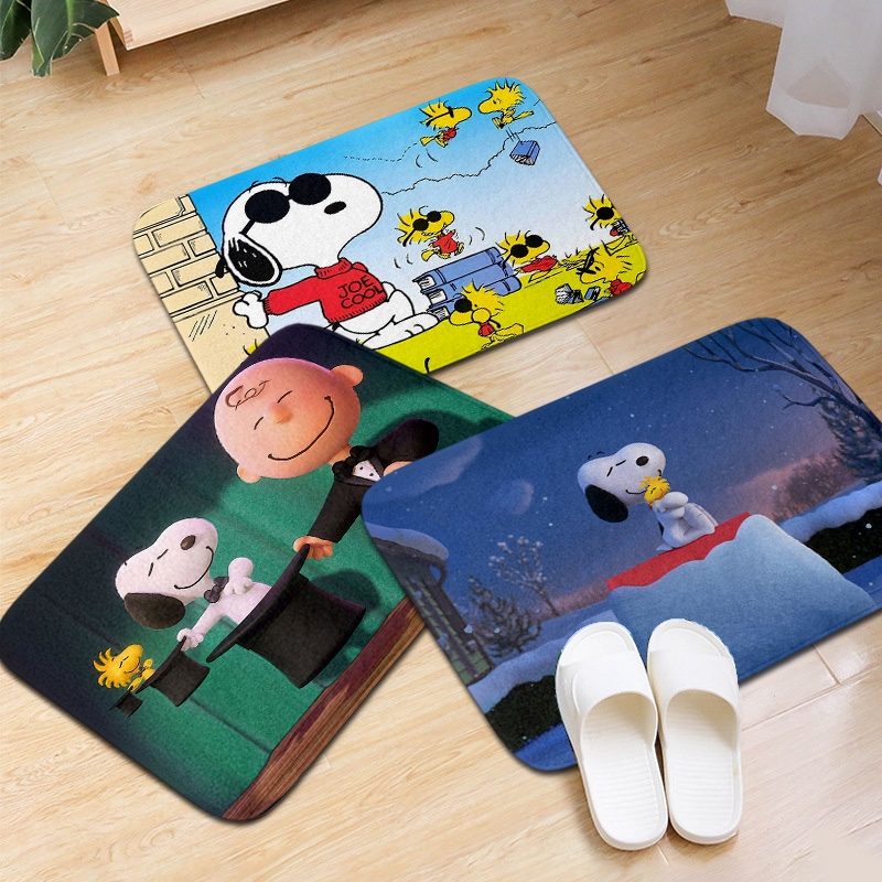 Cartoon Snoopy Dog Cute Rubber Mat Door Carpet for Kitchen Door Inside ...