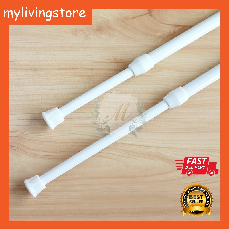Adjustable Curtain Rod Metal Spring Loaded Bathroom Bar Shower ...