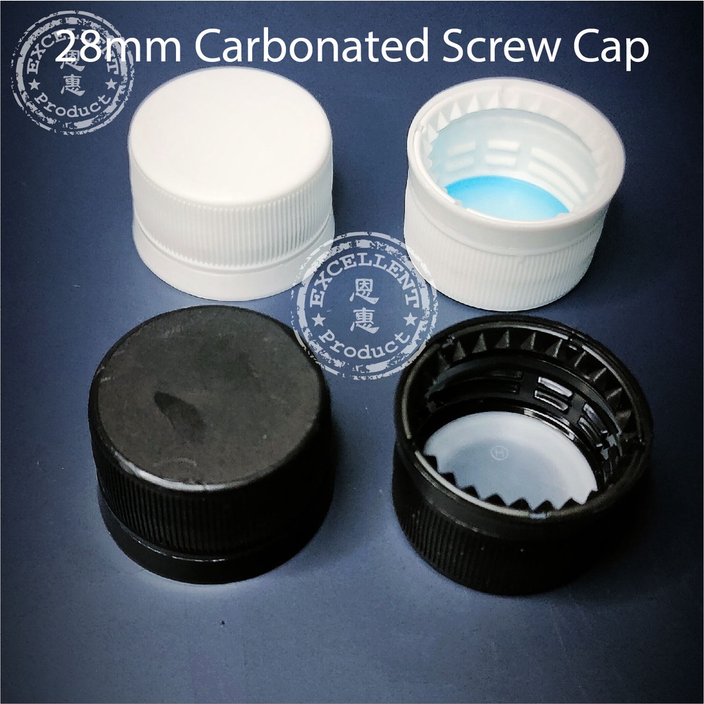 (50/100pcs) 28mm Carbonated screw cap | tudung botol | penutup botol ...