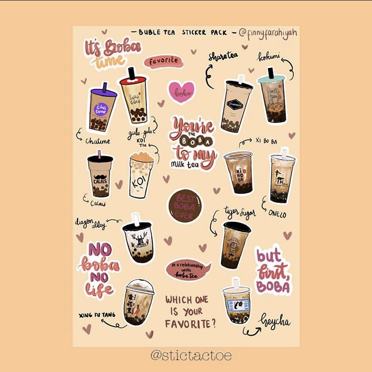 Bubble TEA STICKER PACK | Shopee Malaysia